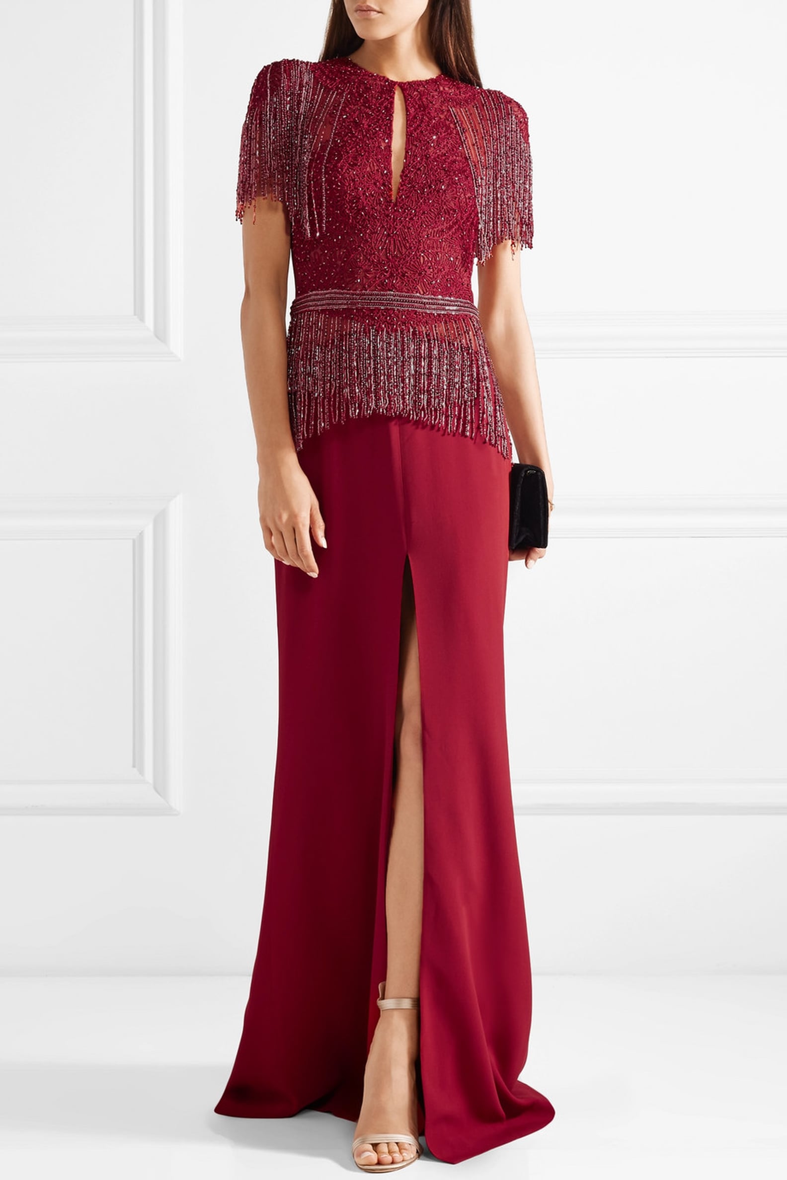 Ashley Olsen Red Beaded Dress | PS Fashion