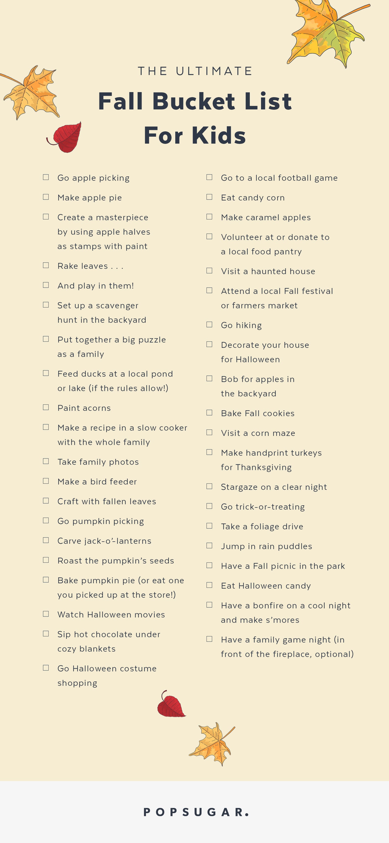 Fall Bucket List For Kids | PS Family