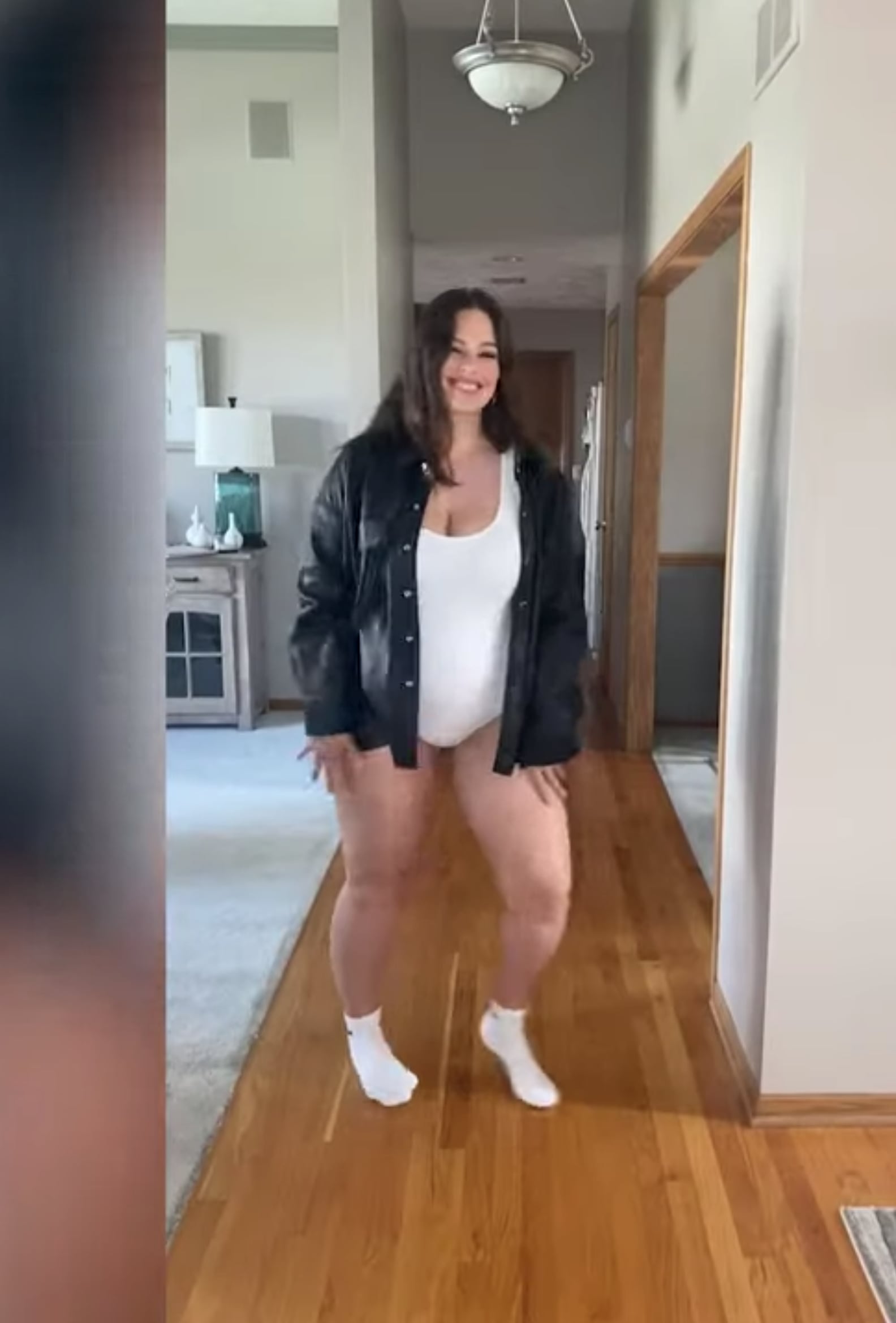 Ashley Graham Wearing Bra and Biker Shorts on Virtual Runway | PS Fashion