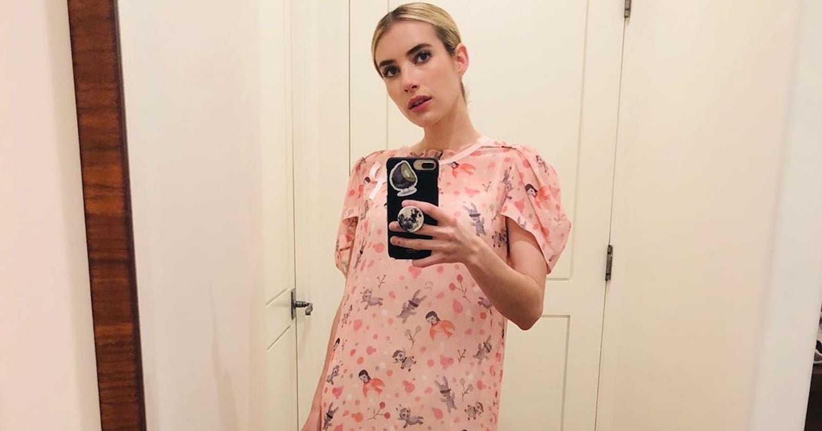 Emma Roberts's Pink Coach Easter Dress | PS Fashion
