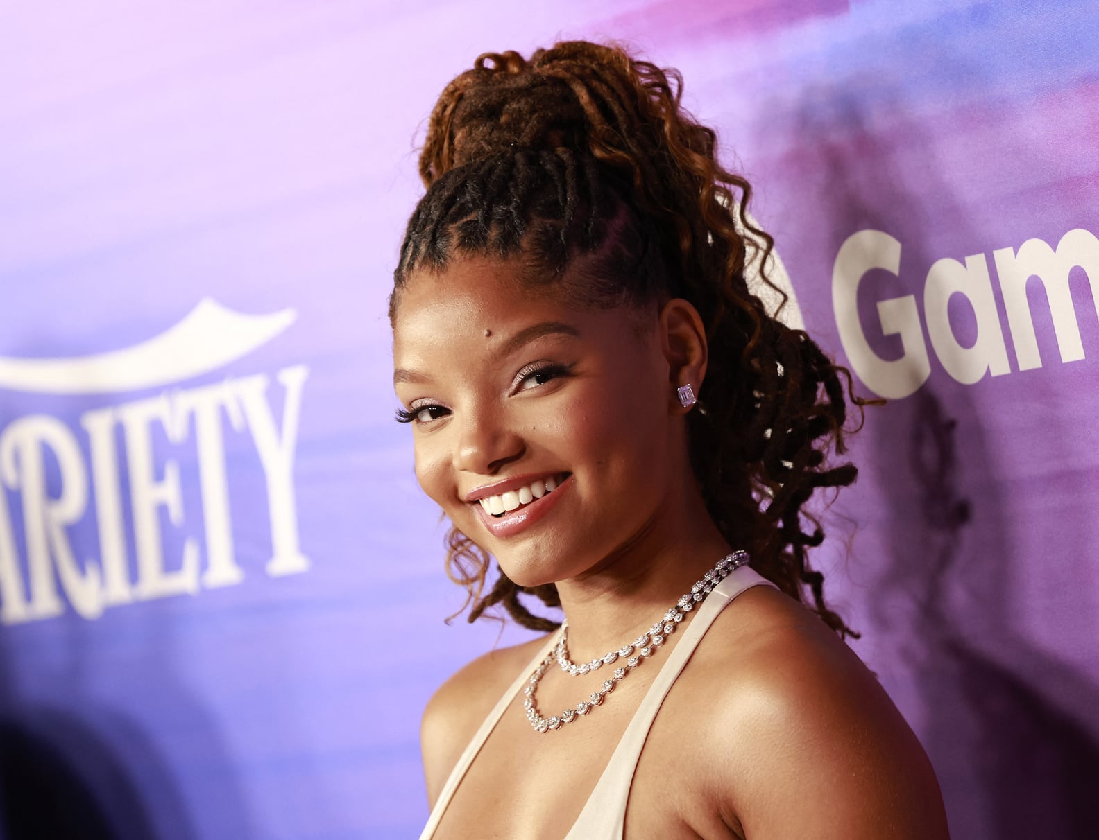 Halle Bailey's White Slip Dress at a Variety Party | PS Fashion
