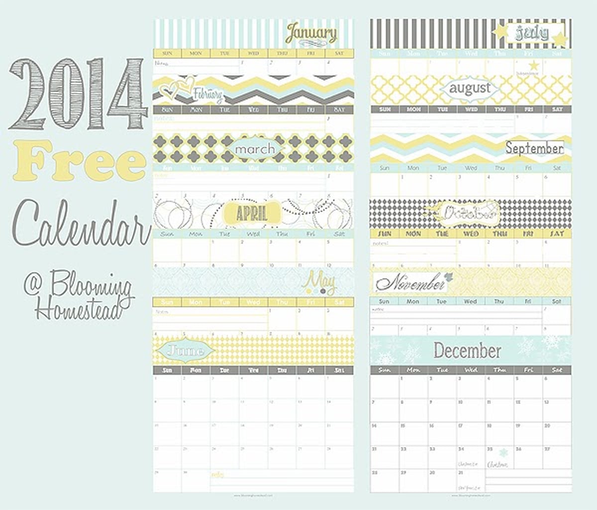 Free Printable 2014 Calendar | POPSUGAR Smart Living