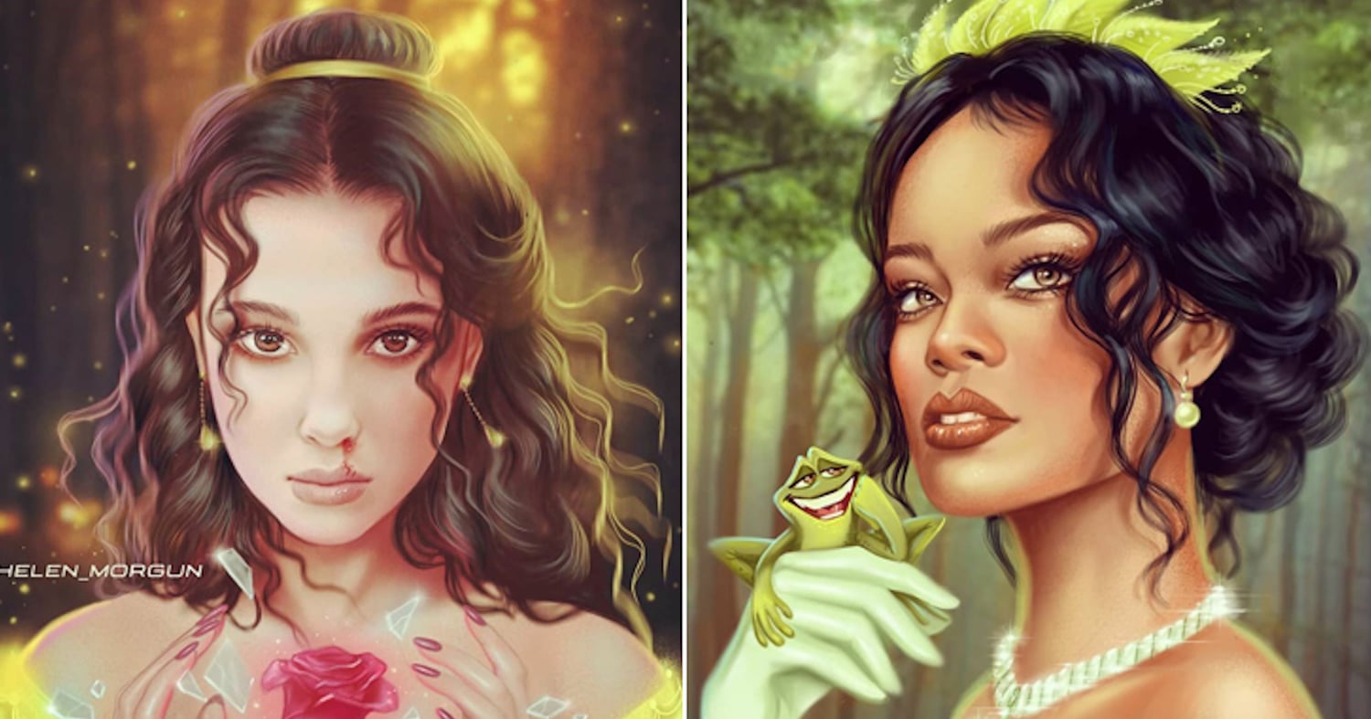 Artist Transforms Female Celebrities Into Disney Princesses | POPSUGAR ...