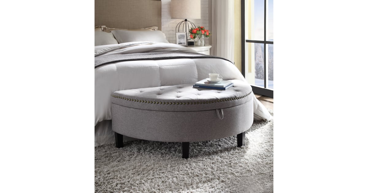 Chic Home Kelly Tufted Half Moon Storage Ottoman Best Furniture With