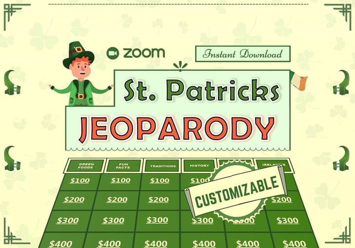St Patrick's Day Jeopardy | Drinking Games to Play Over Zoom For St ...