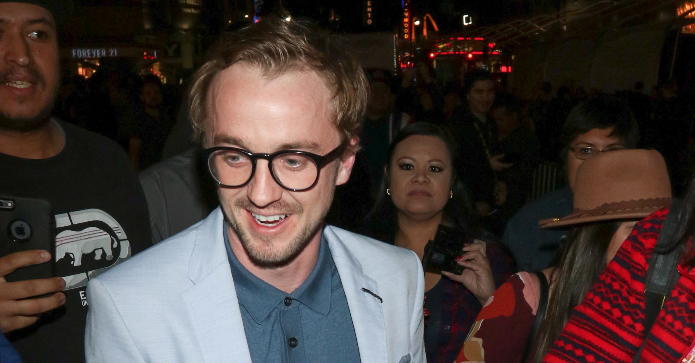 Tom Felton Holding Rose at Beauty and the Beast Premiere | PS Love