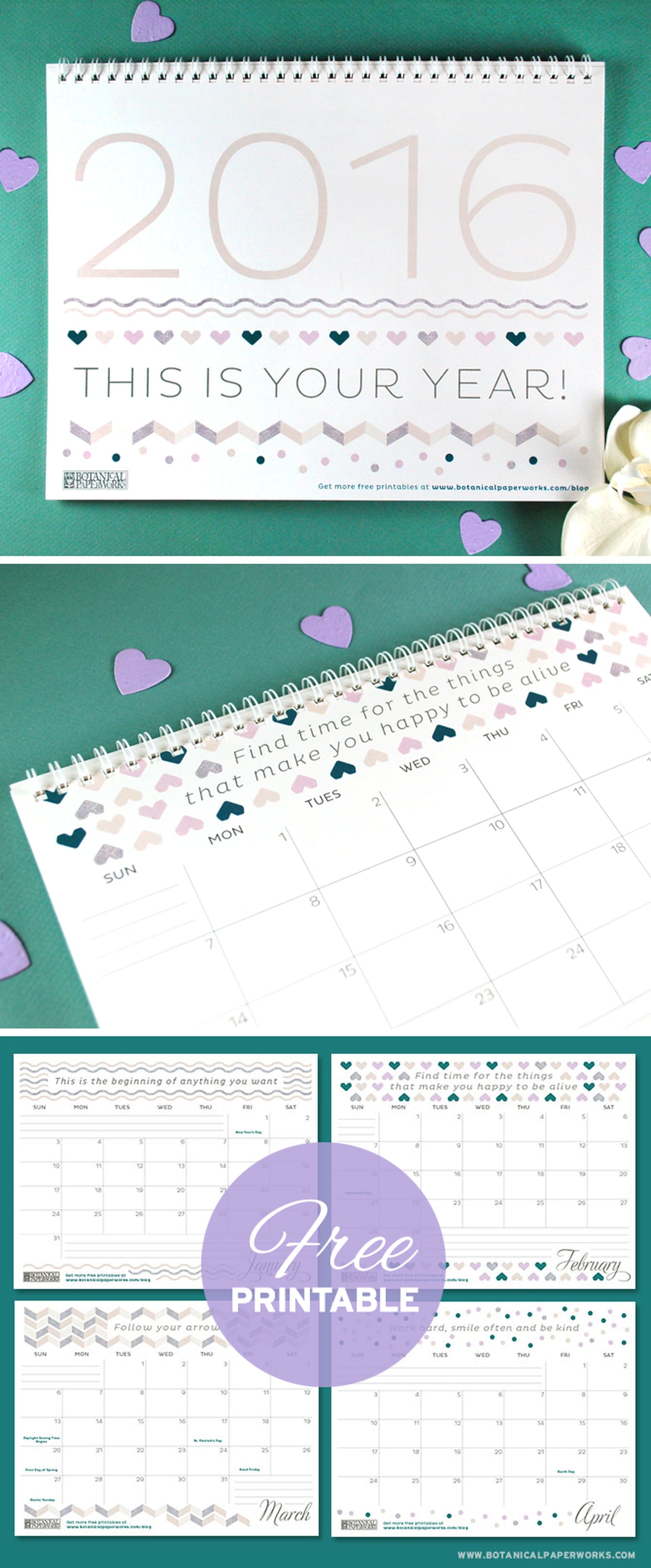 2016 Free Printable Calendars | PS Smart Living