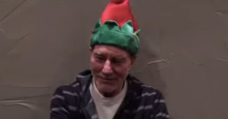 Patrick Stewart Wears a Dancing Christmas Hat 2014 | POPSUGAR Celebrity