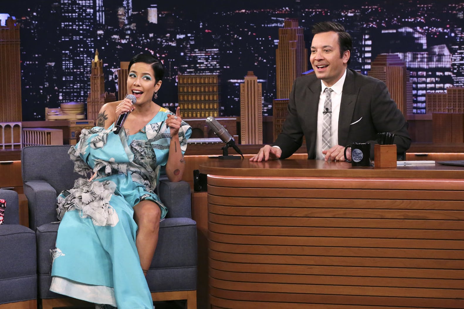 Halsey Wore an Overlapping Maxi Dress on The Tonight Show | PS Fashion