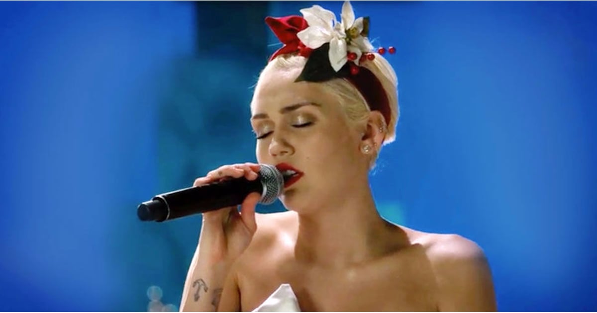 Miley Cyrus Singing "Silent Night" Video 2015 | POPSUGAR Entertainment