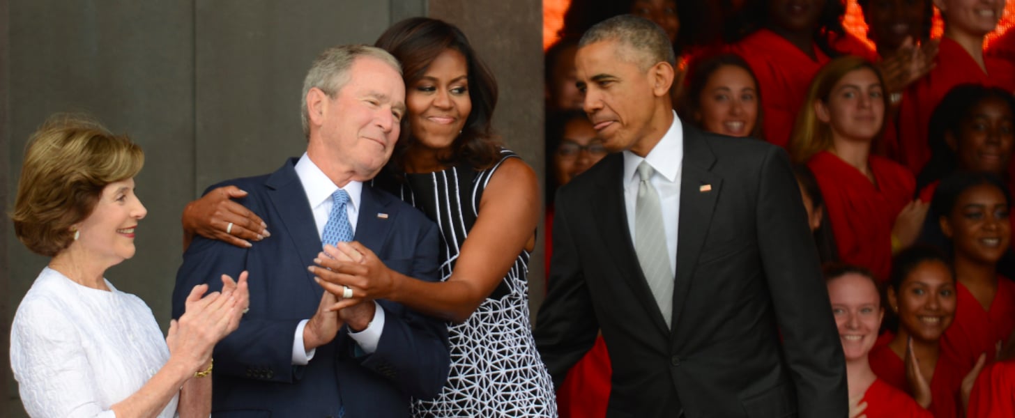 Photos of the Obamas and the Bushes Together | POPSUGAR News