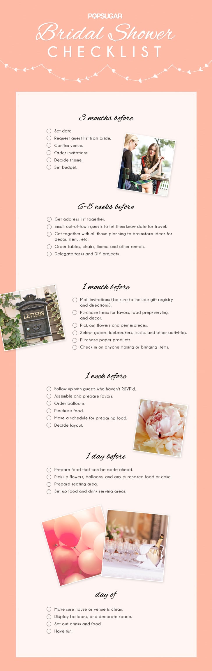  Bridal Shower Checklist Bridal Shower Checklist POPSUGAR Love 