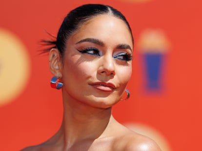 Vanessa Hudgens's Blue Feather Slip Dress For Birthday | POPSUGAR Fashion