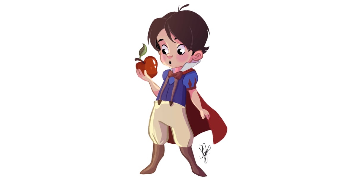 Snow White as a Boy | Best Disney Princess Fan Art | POPSUGAR Love UK ...