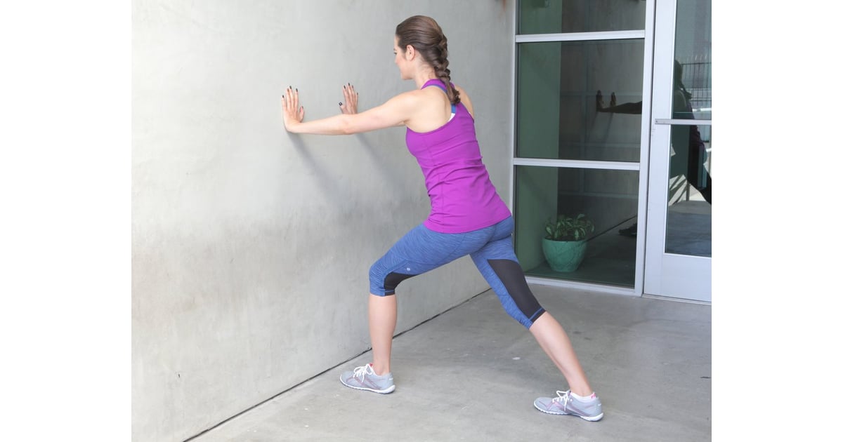 Wall Calf Stretch Best Calf Exercises For Women Popsugar Fitness