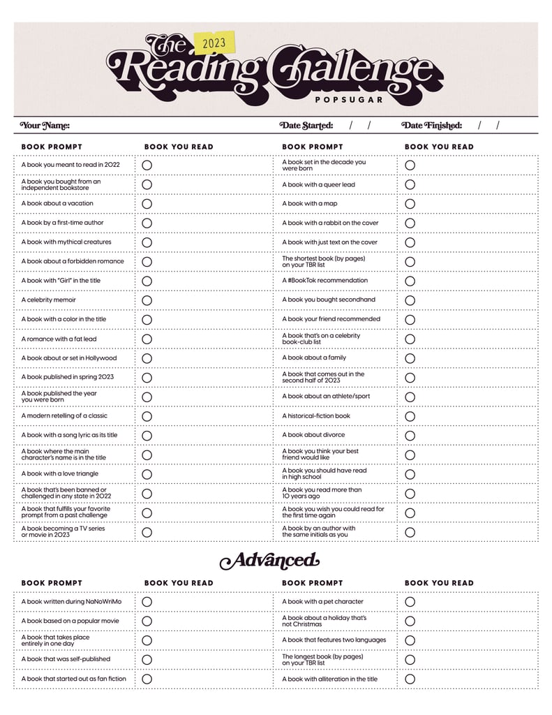 Take The 2023 POPSUGAR Reading Challenge POPSUGAR Entertainment UK