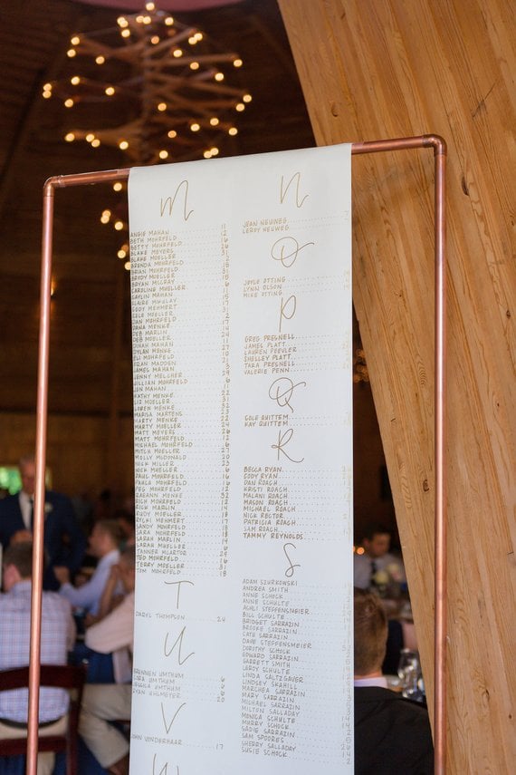 Oversized Scroll Seating Chart | Unconventional Seating Charts From ...