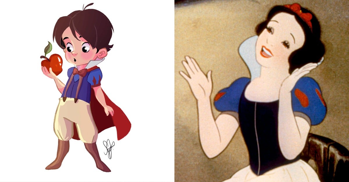 Disney Princesses as Boys Illustrations | PS Love