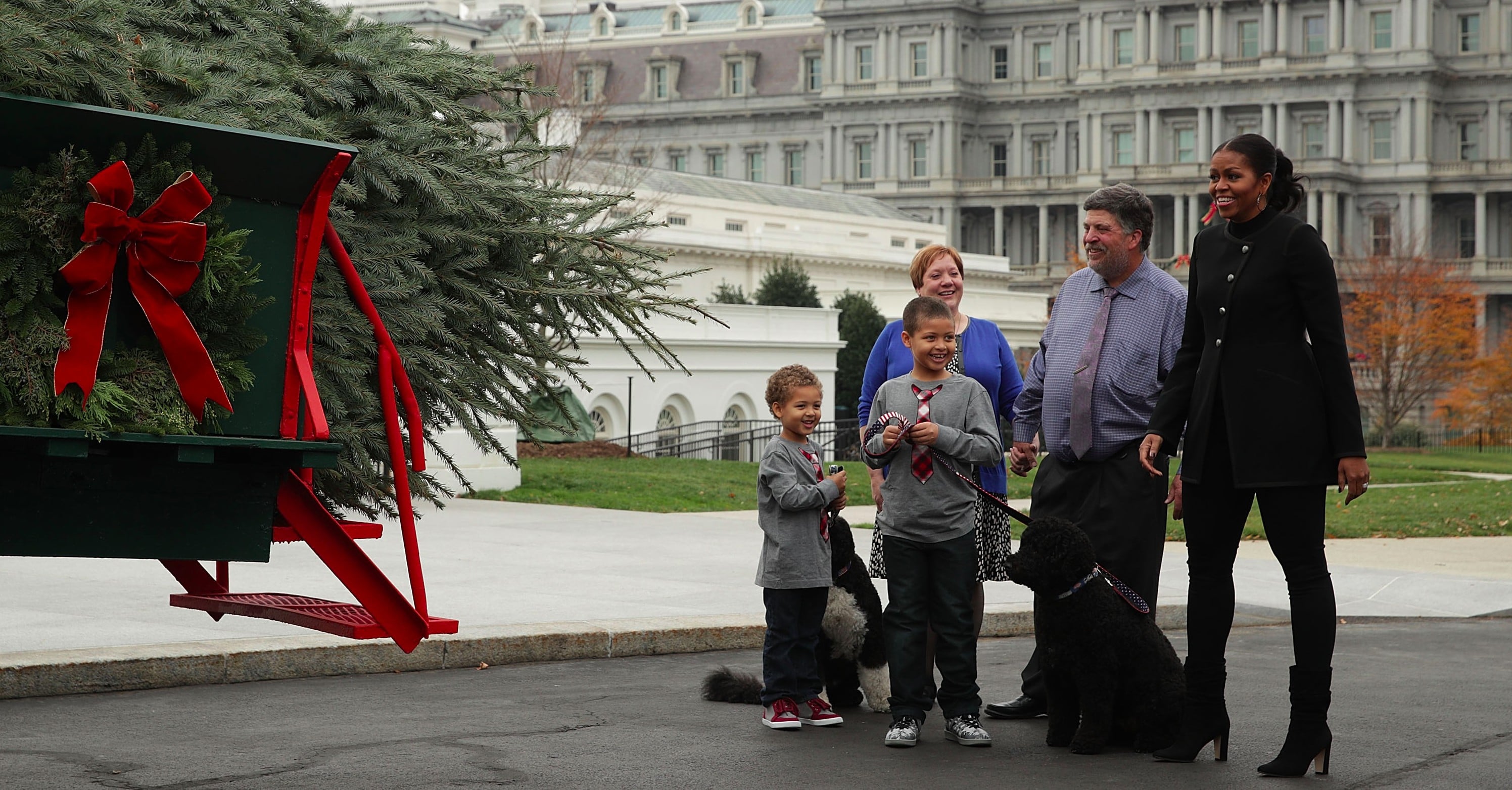 Michelle Obama Welcomes White House Christmas Tree 2016 | PS Celebrity