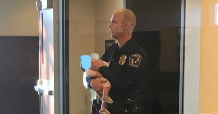 Police Officer Holds Baby For Mom At The Station Popsugar Family