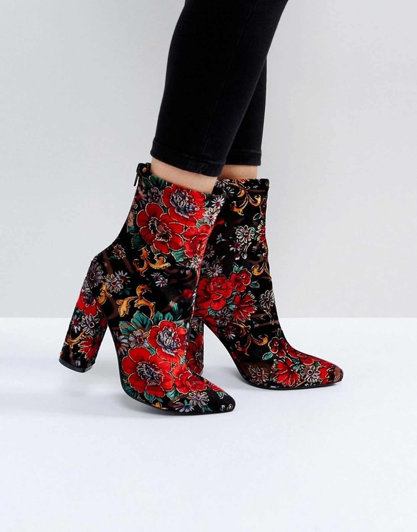 Rosie Huntington Whiteley Christian Louboutin Floral Boots | PS Fashion