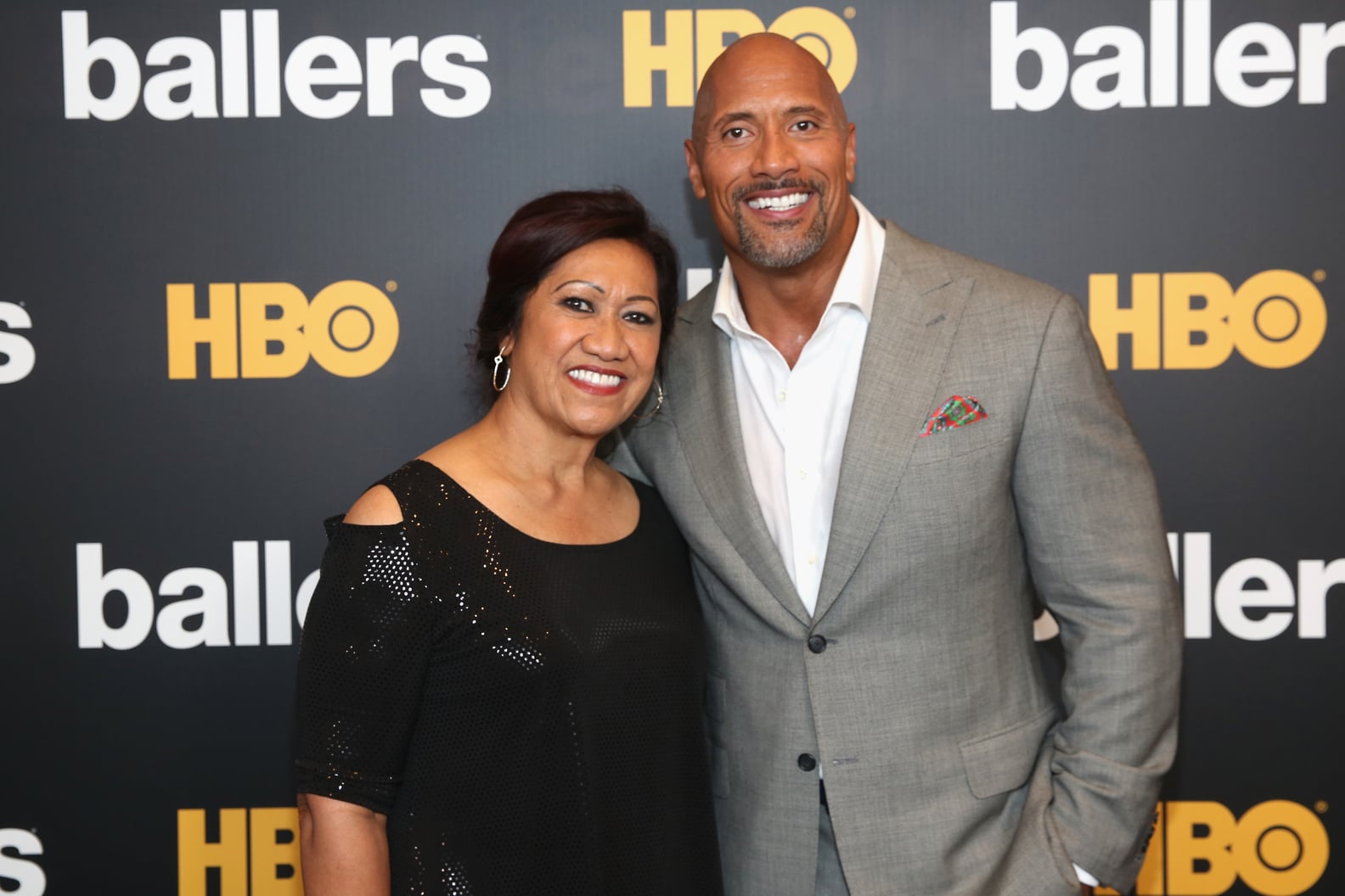 Dwayne Johnson and His Family at Ballers Premiere July 2016 | POPSUGAR ...