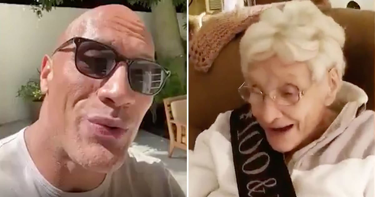 Dwayne Johnson Birthday Video For 100-Year-Old Grandma | POPSUGAR Celebrity