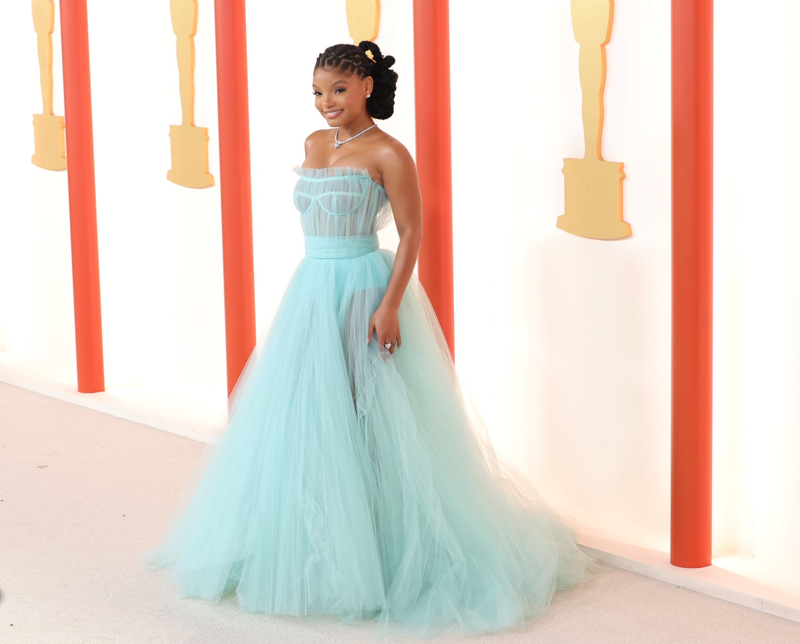 Halle Bailey's Sheer Blue Dress at the Oscars 2023 | POPSUGAR Fashion
