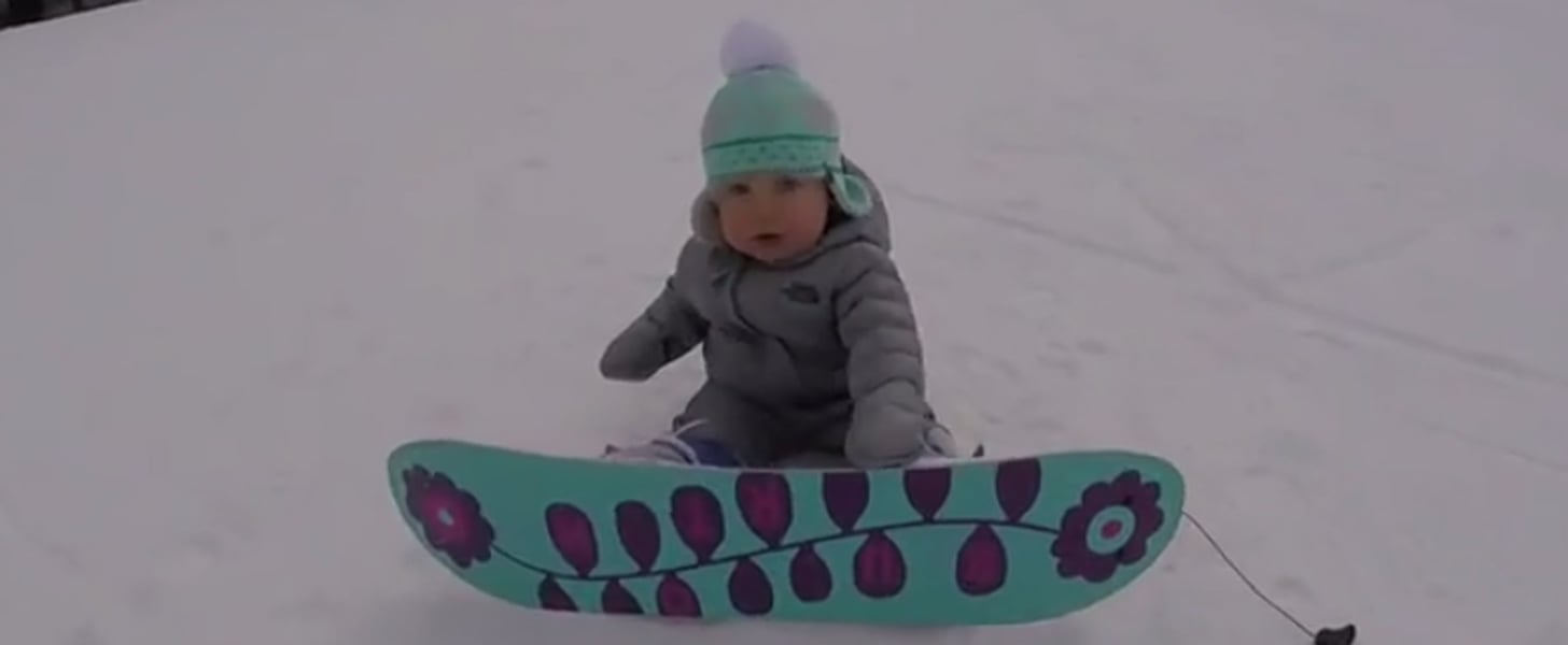 Toddler Snowboarding For the First Time | POPSUGAR Family