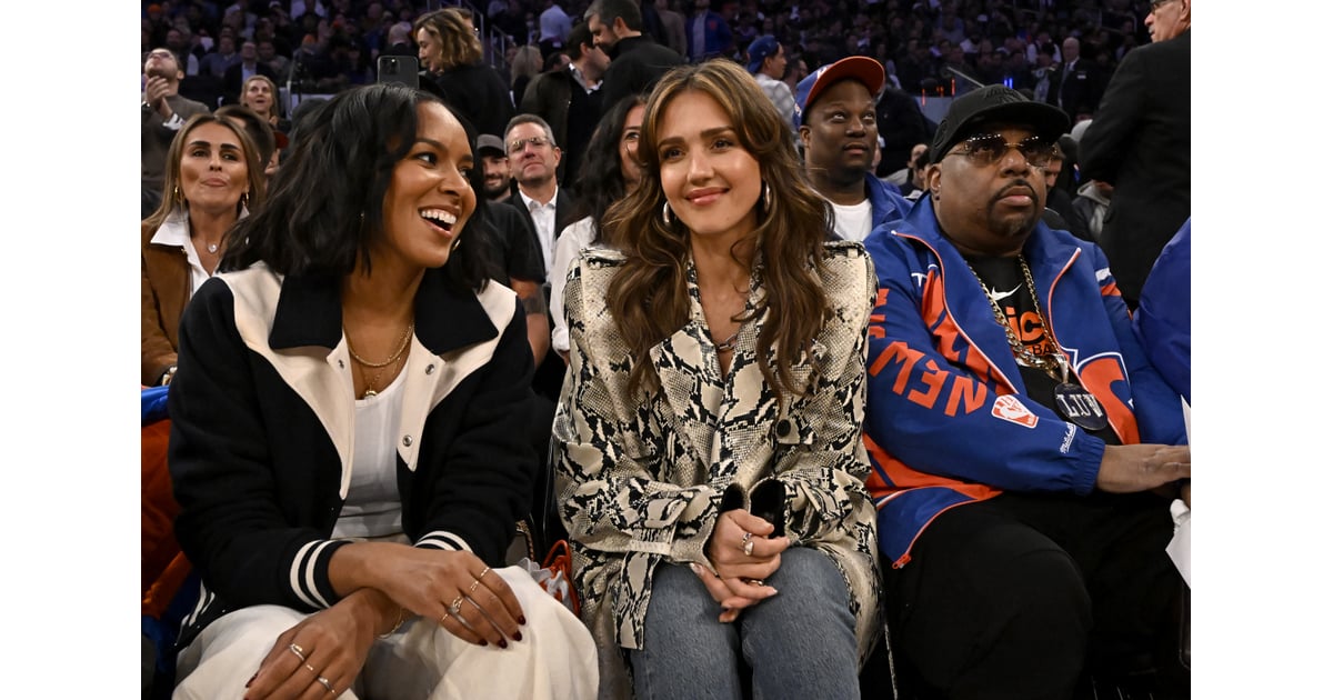 Jessica Alba and Lizzy Mathis at the Knicks vs. Heat Game | Jessica ...