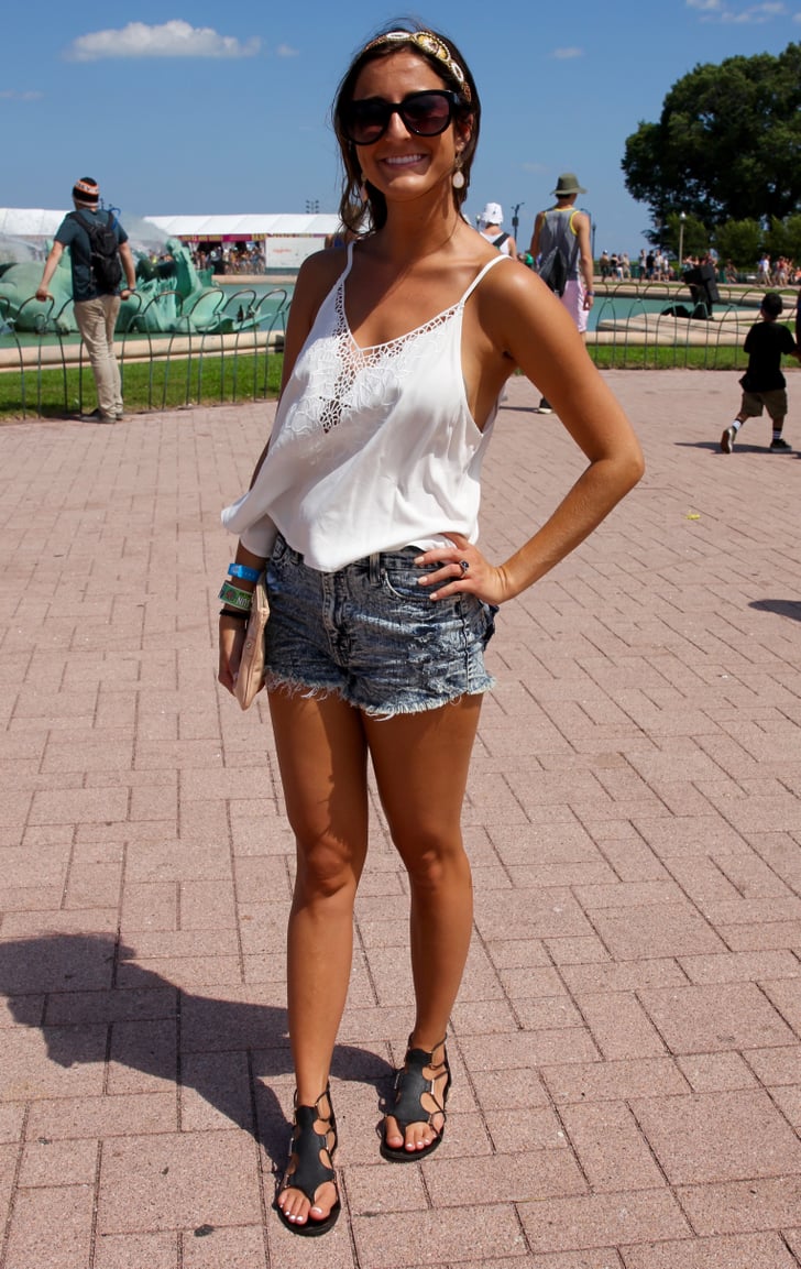 A Francescas Collection Tank Top And Diy Cutoff Jeans Got A Sexy Lollapalooza Fashion 2015