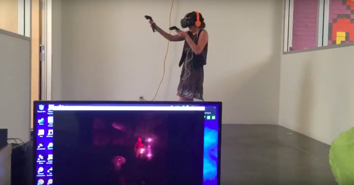 Woman Freaks Out in Virtual Reality Zombie Game | POPSUGAR Tech