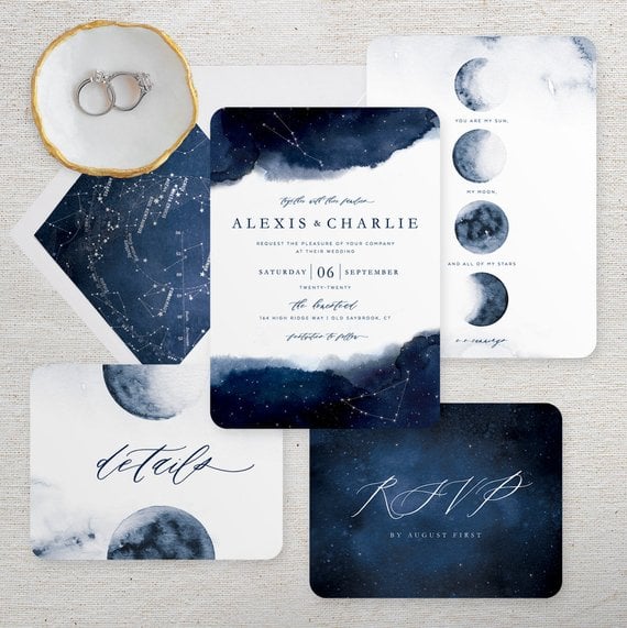 celestial wedding invites