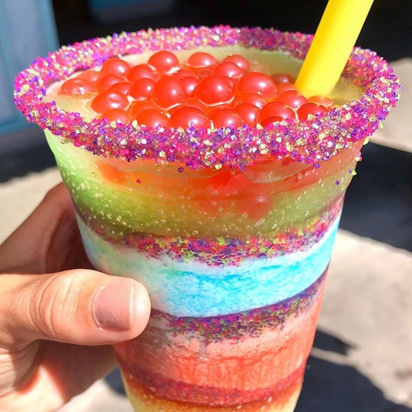 Glitter Rainbow Slushie at Disneyland | PS Food