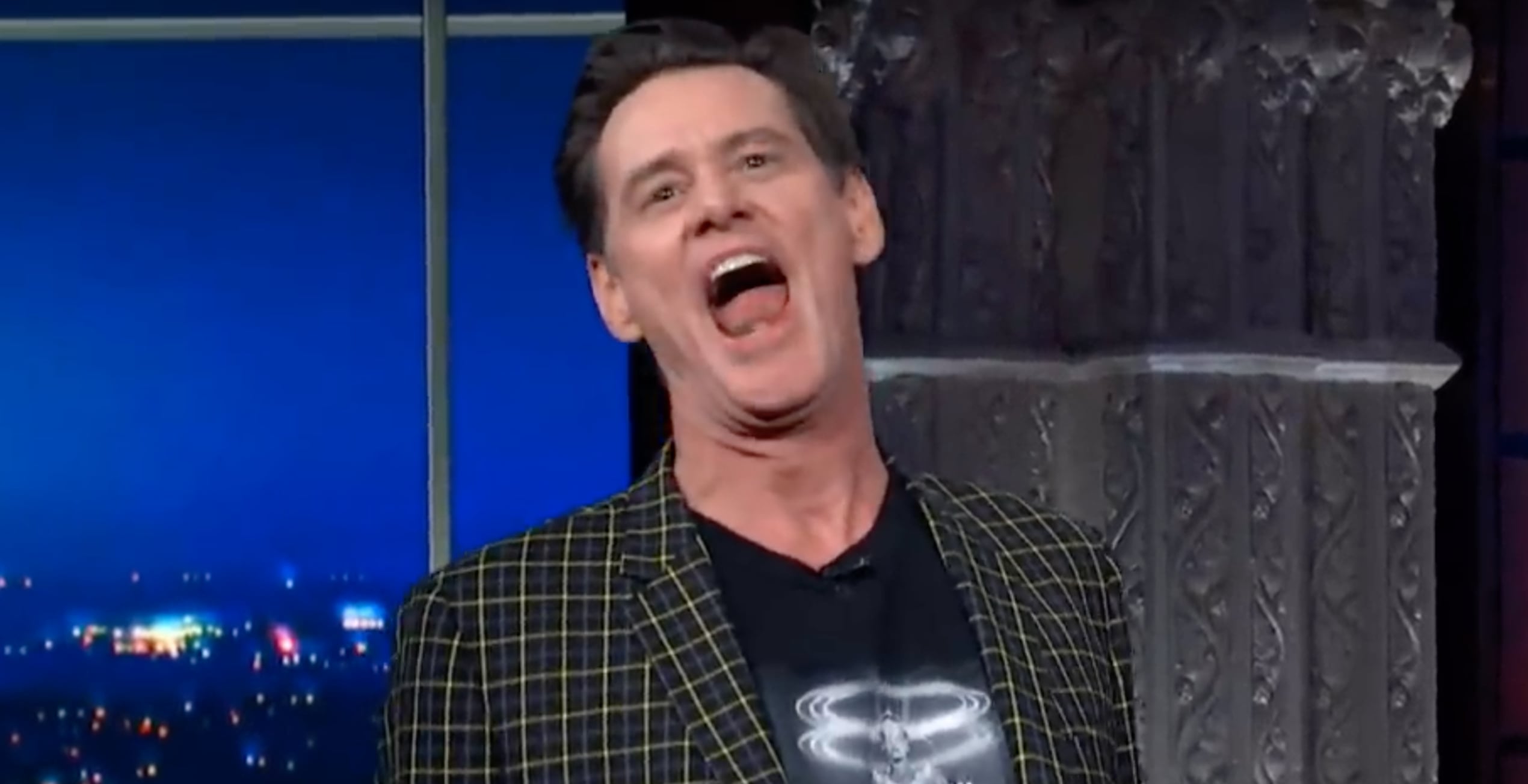 Jim Carrey Re-Creates Movie Roles on Stephen Colbert | Video | POPSUGAR ...