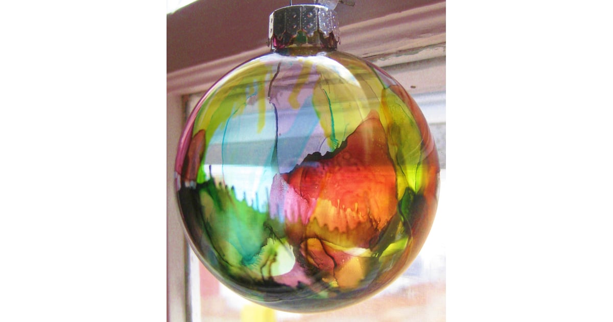 Alcohol Ink Ornaments | Glass Ball Ornament DIYs | POPSUGAR Smart ...