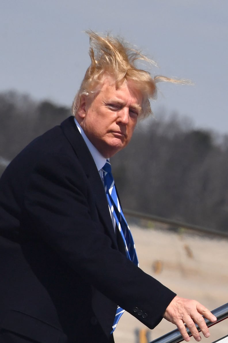 Trump's Hair Blowing While Boarding Air Force One Plane | PS News