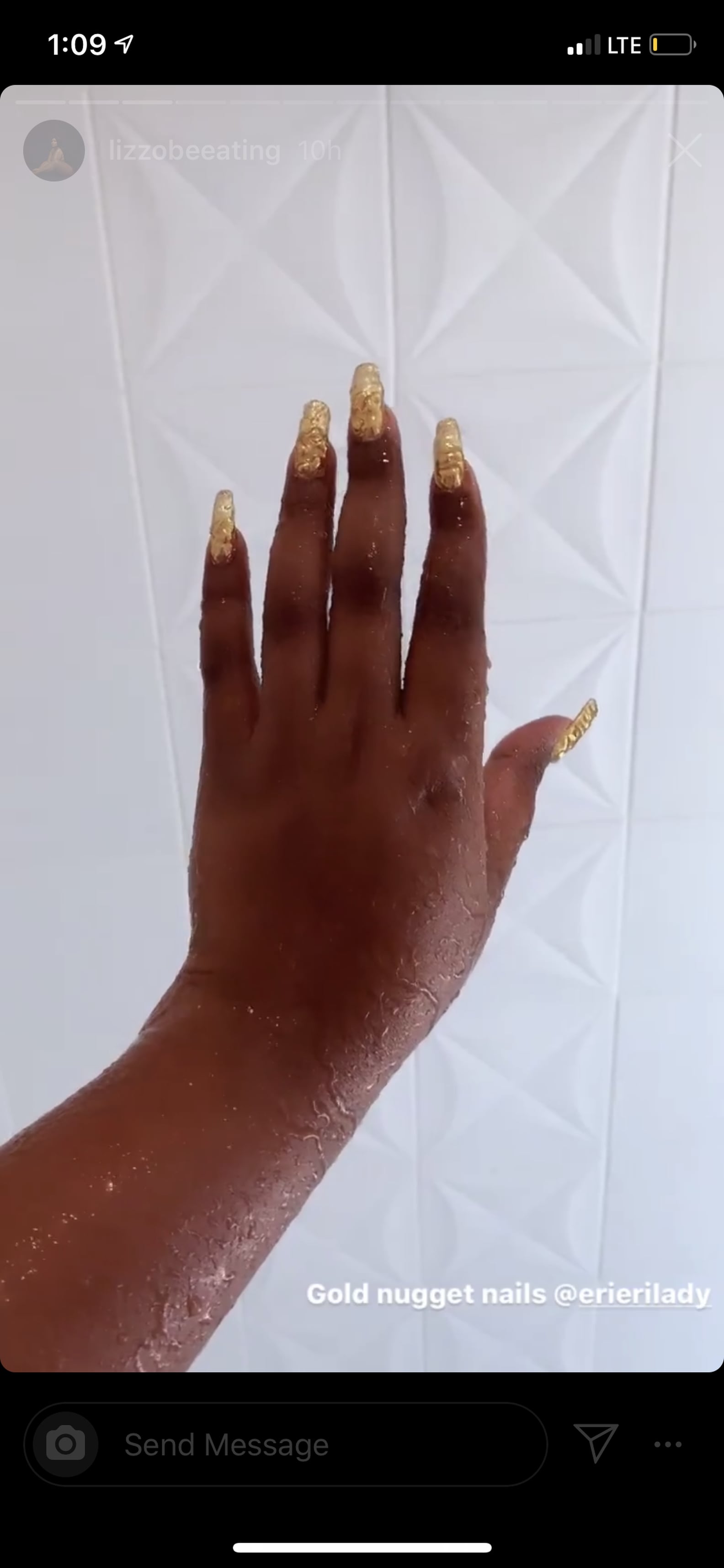 Lizzo Gold Nugget Nail Art | PS Beauty