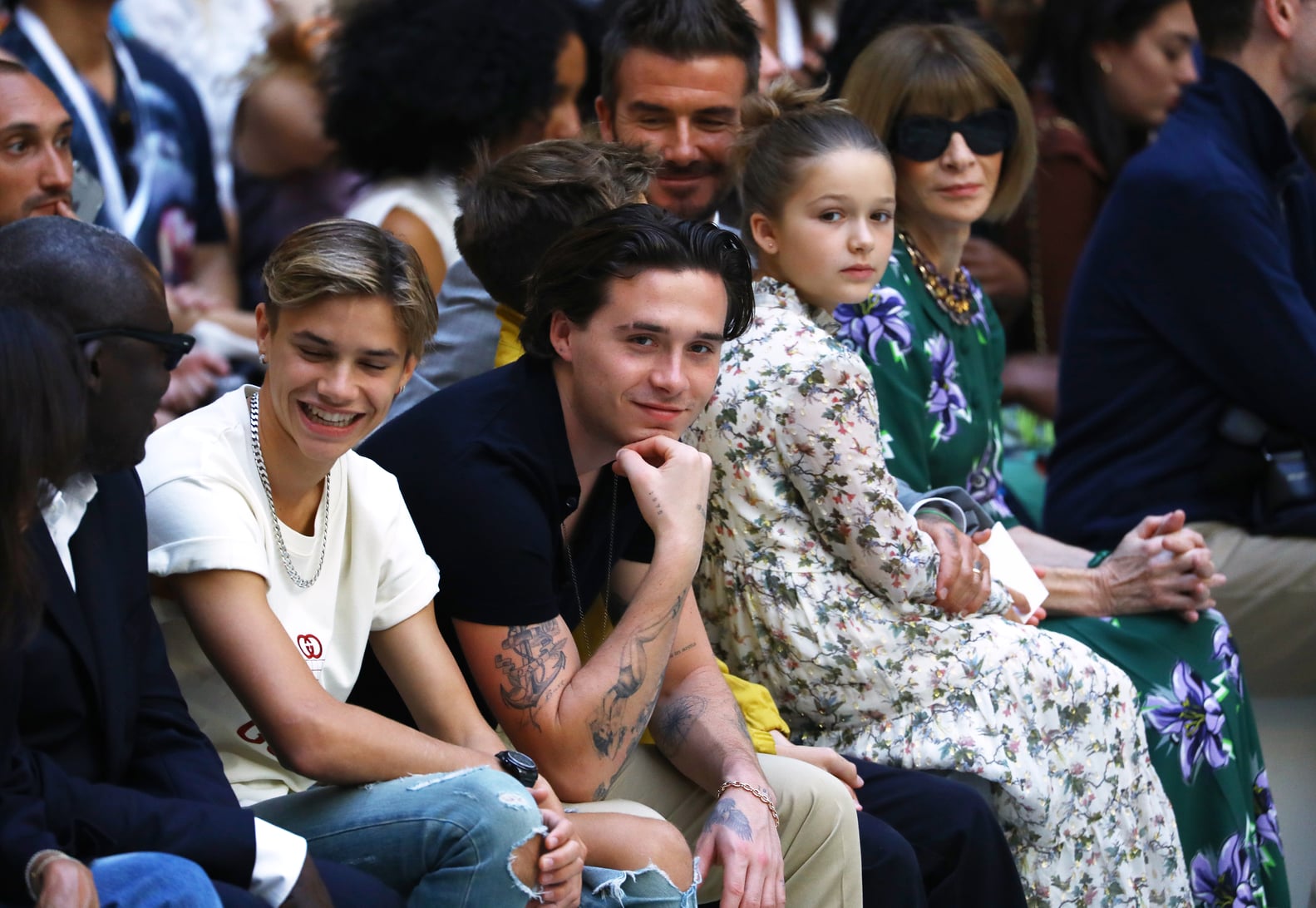 Beckham Family at Victoria Beckham Spring 2020 Fashion Show | PS Celebrity