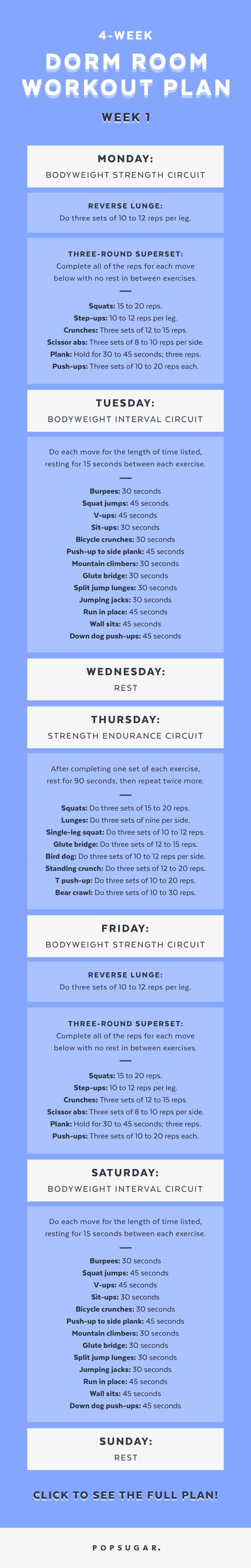 4-Week Dorm Room Workout Plan | PS Fitness