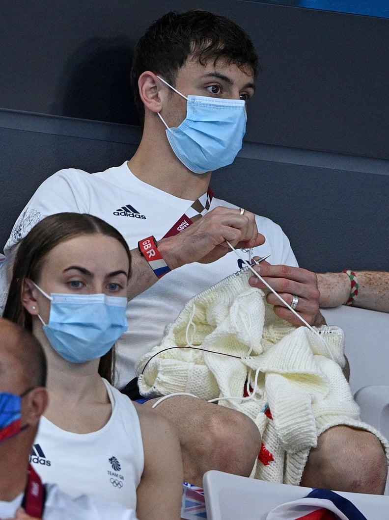 Tom Daley Seen Knitting in Stands at Tokyo Olympics | Photos | PS Fitness