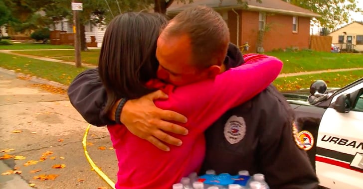 Video of Woman Hugging Police Officer in Iowa | POPSUGAR News