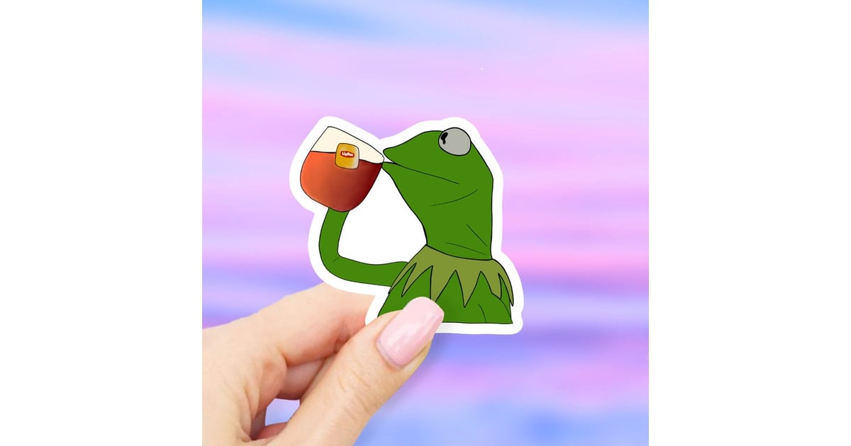 Kermit Sipping Tea Sticker | 28 Cute Laptop Stickers You'll Want to Buy ...