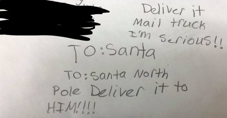 Kid's Funny Envelope Addressed to Santa | POPSUGAR Family
