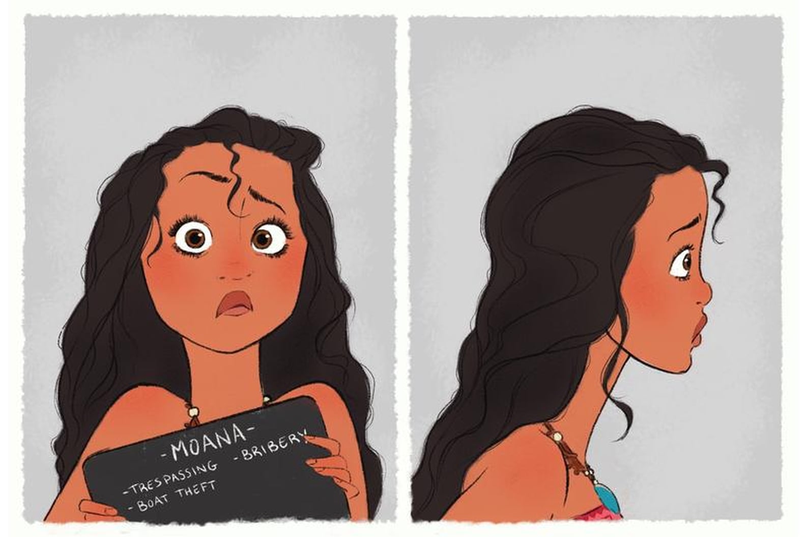 These Disney Princess Mugshot Drawings Are Pretty Dark | POPSUGAR Smart ...