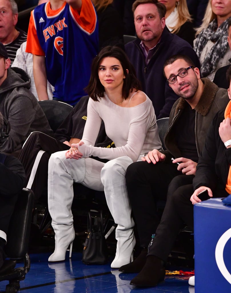 Kendall Jenner White Thigh High Boots | POPSUGAR Fashion