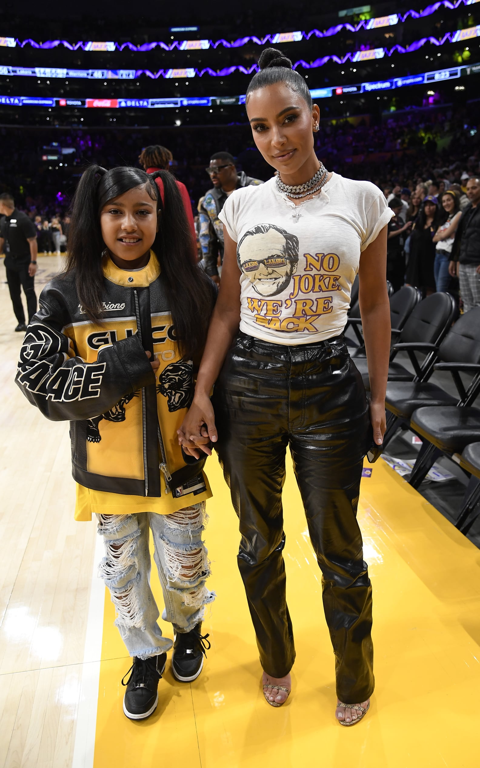 Kim Kardashian and North West Attend Lakers Game | PS Celebrity