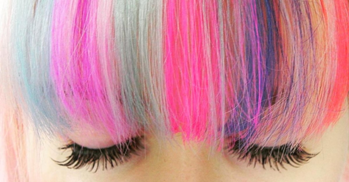 Rainbow Bangs Hair Color Trend | PS Beauty