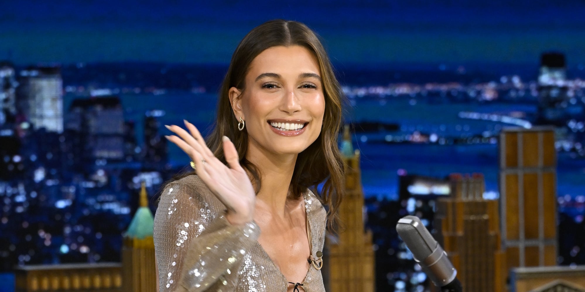 Hailey Bieber Stuns in a Green Versace Corset Dress | PS Fashion