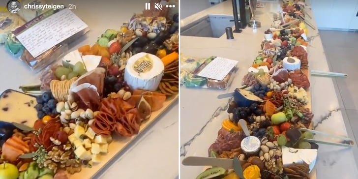 Chrissy Teigen's Massive 12-Foot Charcuterie Board | Photos | POPSUGAR Food